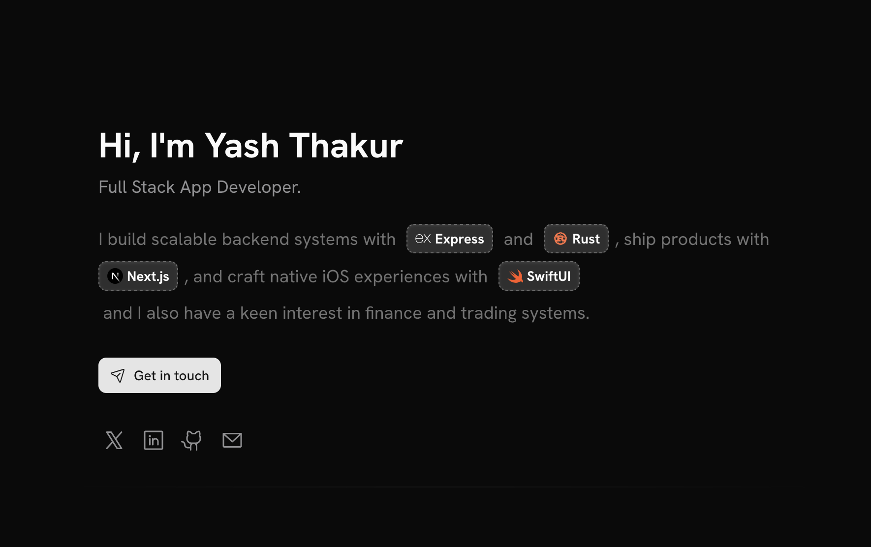 Yash Thakur - Full Stack App Developer.